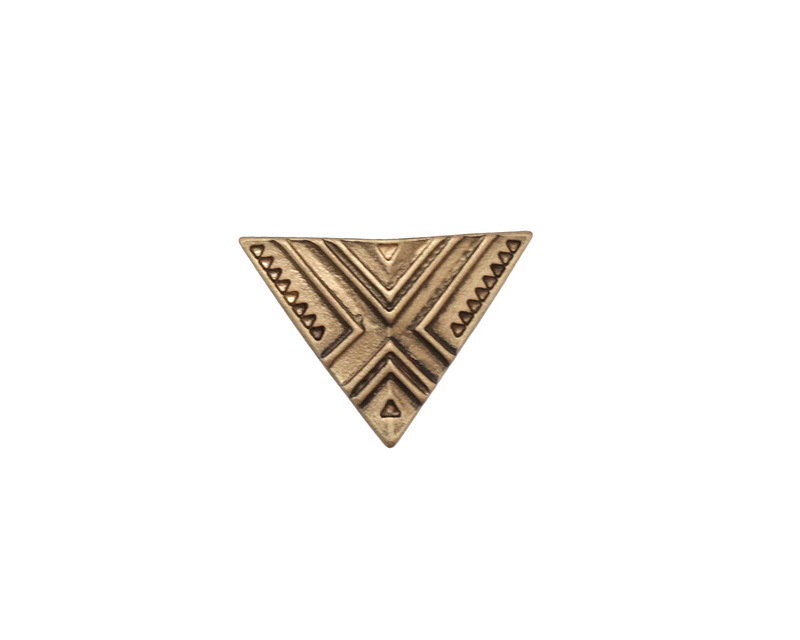 Zola Elements Antique Brass (plated) Triangle Print 5mm Flat Cord Slide ...