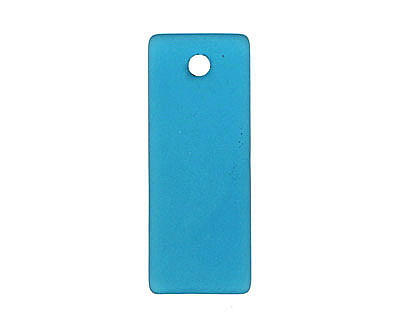Peacock Blue Beach-Style Glass Bottle Curve Rectangle 14x35mm
