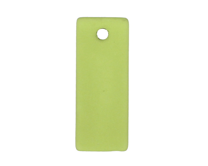 Olive Beach-Style Glass Bottle Curve Rectangle 14x35mm