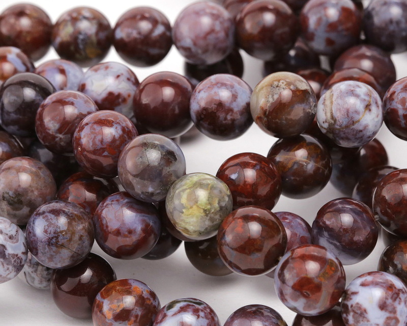 Red Lightning Agate Round 10mm