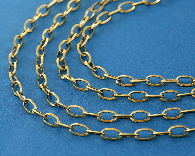 18K Gold (plated) Stainless Steel Large Oval Curb Chain
