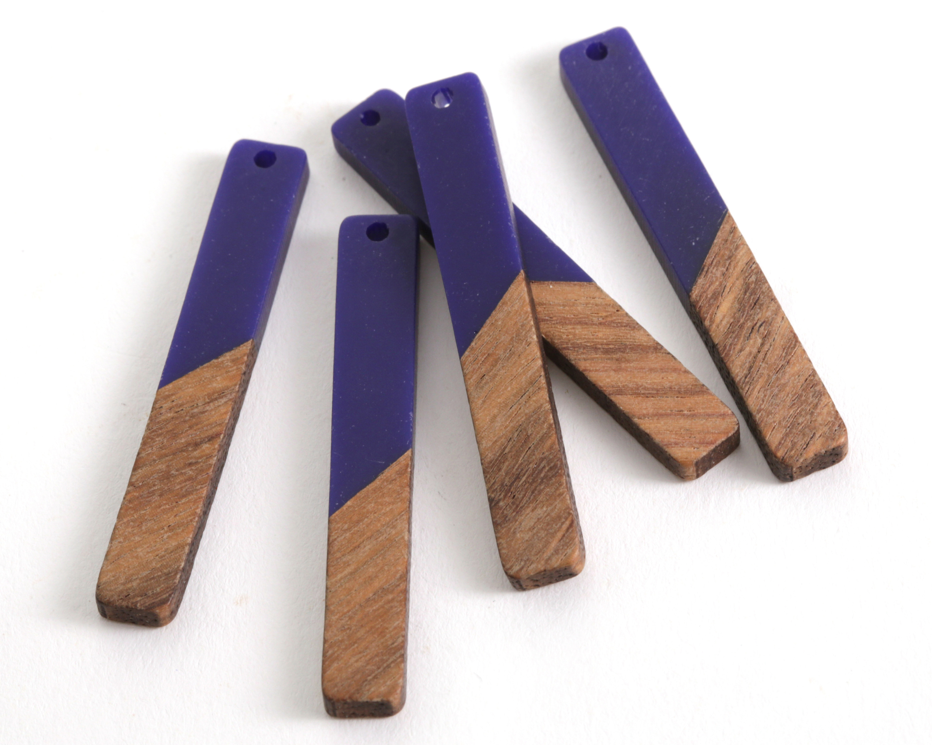 Walnut Wood & Indigo Resin Stick Focal 8x52mm