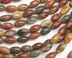 Red Creek Jasper Rice 16x8mm - Lima Beads
