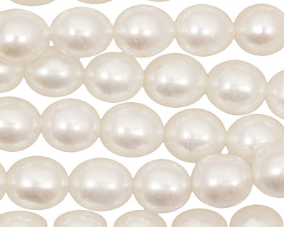 Pearly White Rice 10-11x9mm - Lima Beads